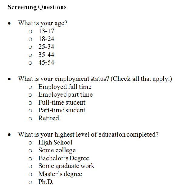 screener - UX Mastery