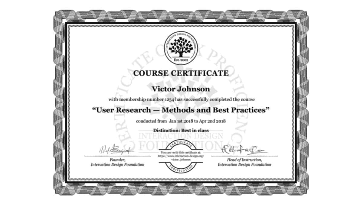 certificate - UX Mastery